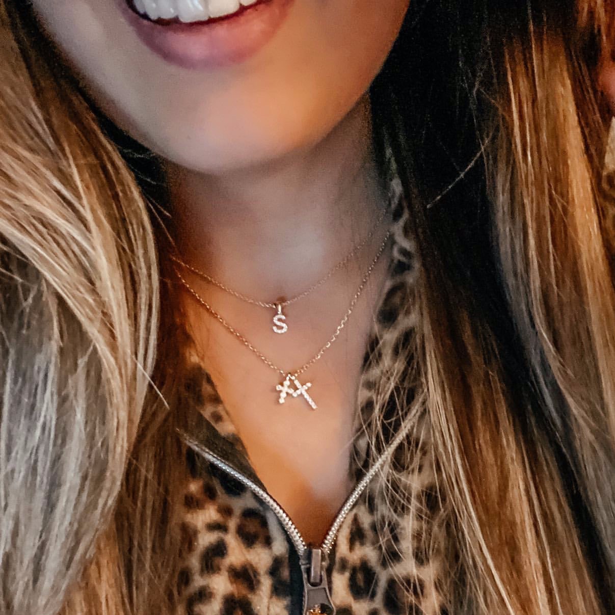 Single initial necklace store